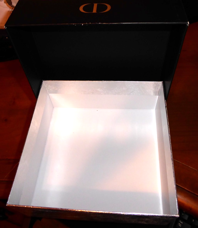 Authentic CHRISTIAN DIOR Empty Gift Box 8.5" square with blue Ribbon | eBay