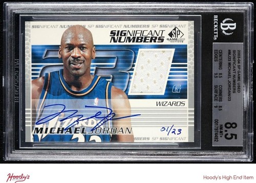 2003-04 SP Game Used Numbers Michael Jordan ON CARD AUTO JERSEY 01/23 ...
