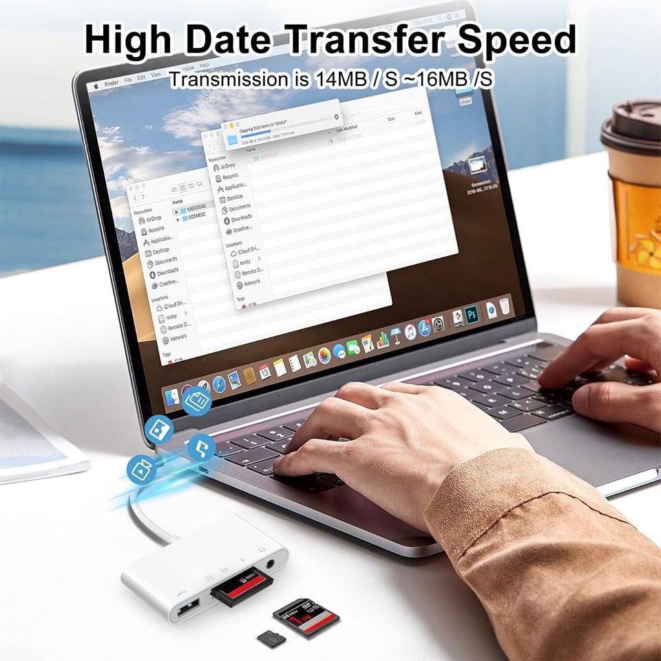 5-IN-1 USB-C Memory Card Reader High-Speed Hub Adapter for Micro SD ...