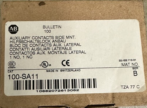 100-SA11 1PCS NEW Allen-Bradley Auxiliary Contact 100SA11 New In Box | eBay