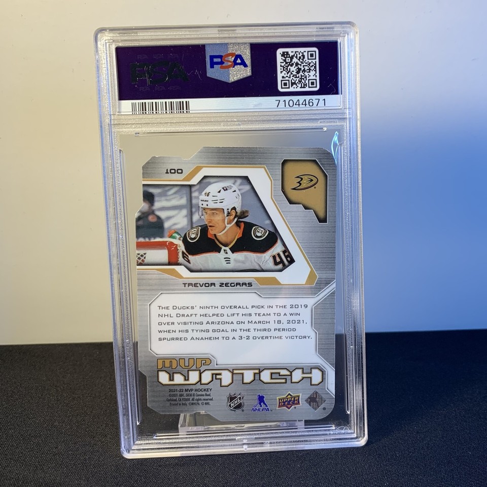 2021-22 Upper Deck MVP Colors and Contours Trevor Zegras Red Script ...