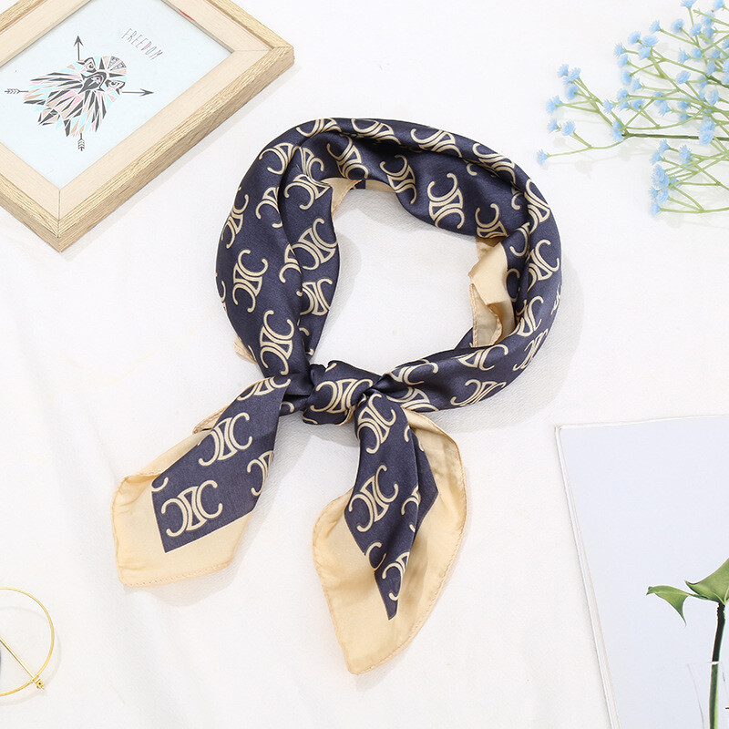 Women Elegant 27in Square Silk Feel Satin Scarf Head Neck Hair Tie ...