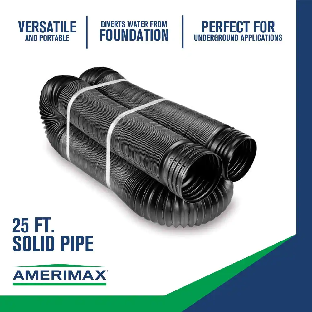 FLEX-Drain 4x 25 Solid Polypropylene Pipe Flexible Expandable Drainage ...