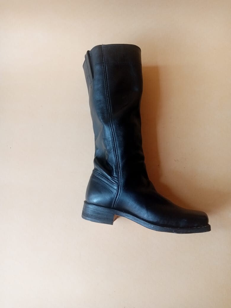 Civil War Stove Pipe Boot,Handmade upper to sole Genuine Black Leather ...