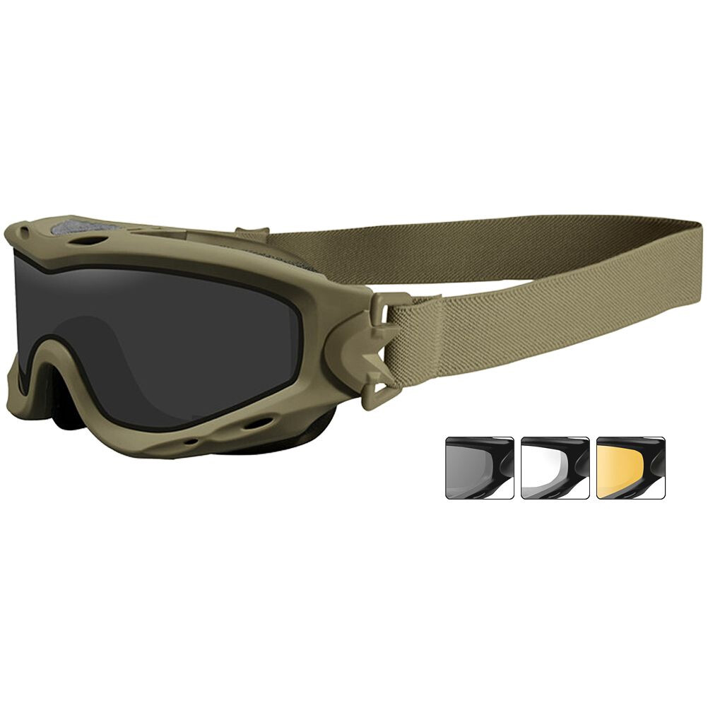 Wiley X Spear Goggles 3 Ballistic Lenses Tactical Airsoft SWAT Eyewear ...