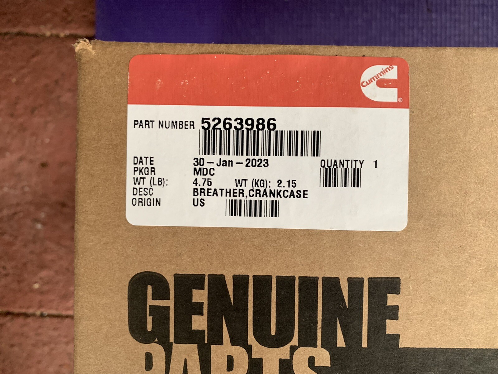 Cummins Crankcase Oil Separator Breather 5263986 for sale online | eBay