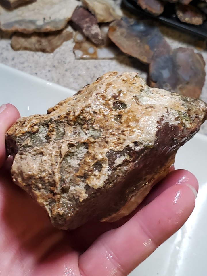 AAA+++ Dryhead Banded Fortification Agate Chunk Polished Montana 340g ...