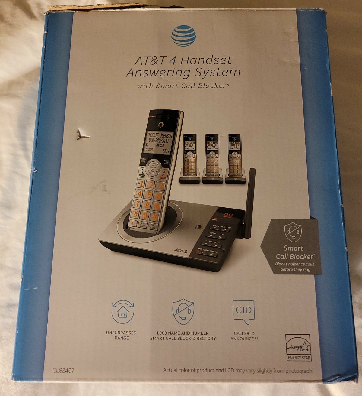 AT&T CL82407 4 Handset Phone System With Smart Call Blocker - Silver ...