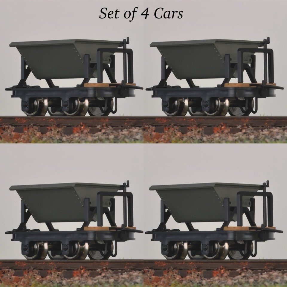 OO9 Scale MinitrainS 3101 4 V-Skip Wagons w/Brake NIB Narrow Gauge 009 ...