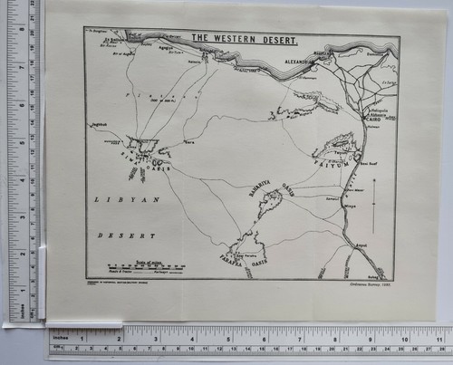 WW1 MAP THE WESTERN DESERT SIWA OASIS BAHARIYA LIBYAN DESERT FAIYUM ...