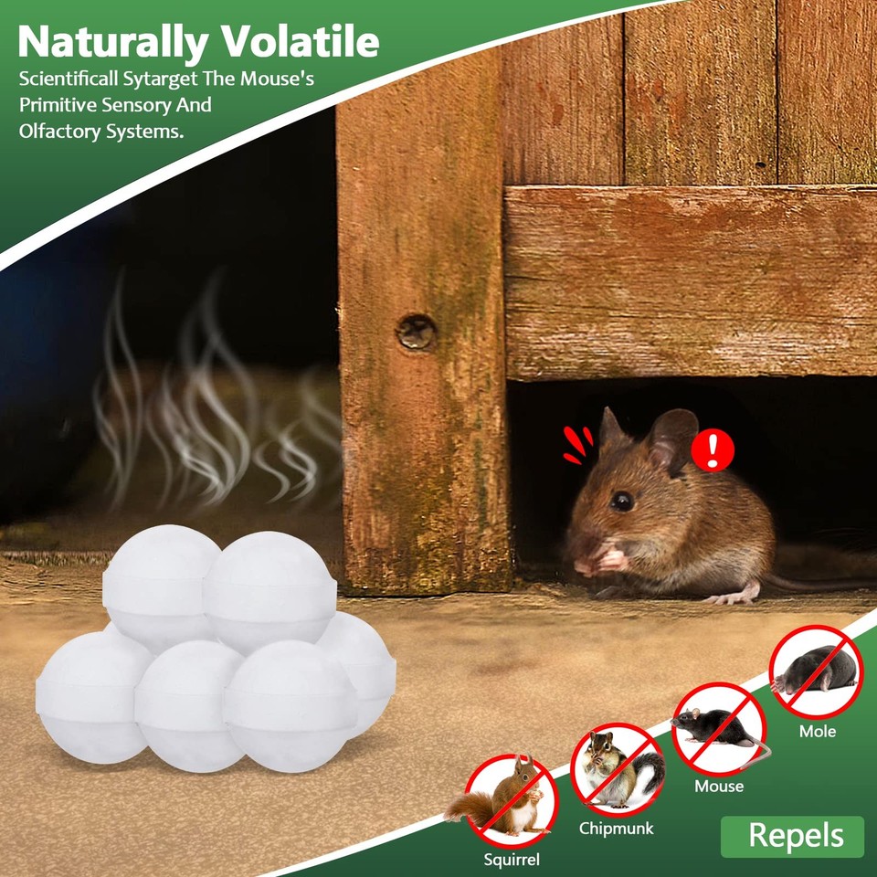 Mouse and Mice Repellent Indoor Outdoor, 10 Packs Moth Balls ...
