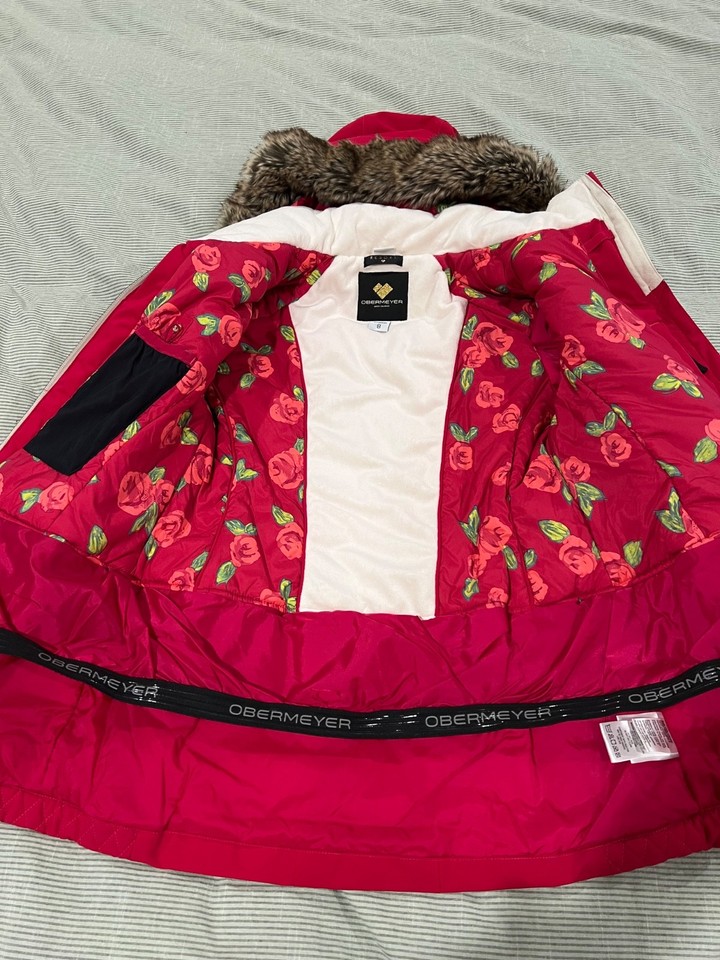 $400+ NWT Obermeyer Resort Red Insulated Ski Coat Jacket w Faux Fur ...