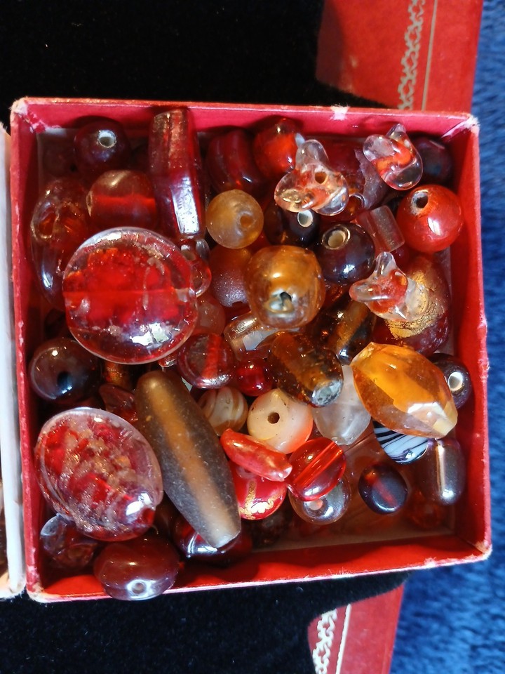 320g Joblot Vintage Glass Beads Craft Jewellery Making Lampwork Foil ...