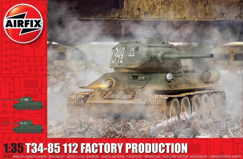Airfix T34-85 112 Factory Production Model | eBay