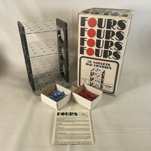 Fours Fours Fours Fours Vtg Game 3D Noughts & CrossesTriang Game Boxed ...