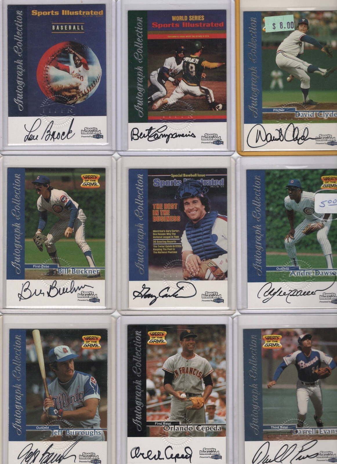1999 Sports Illustrated Greats of the Game autograph set 80 of 80 Nolan ...