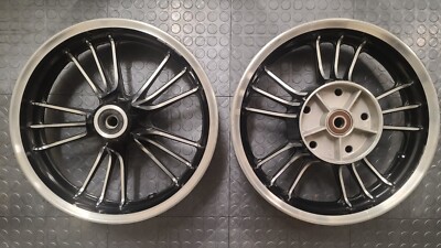 INDIAN MOTORCYCLE FRONT & REAR WHEELS • CAST BLACK • 16in X 3in • OEM ...