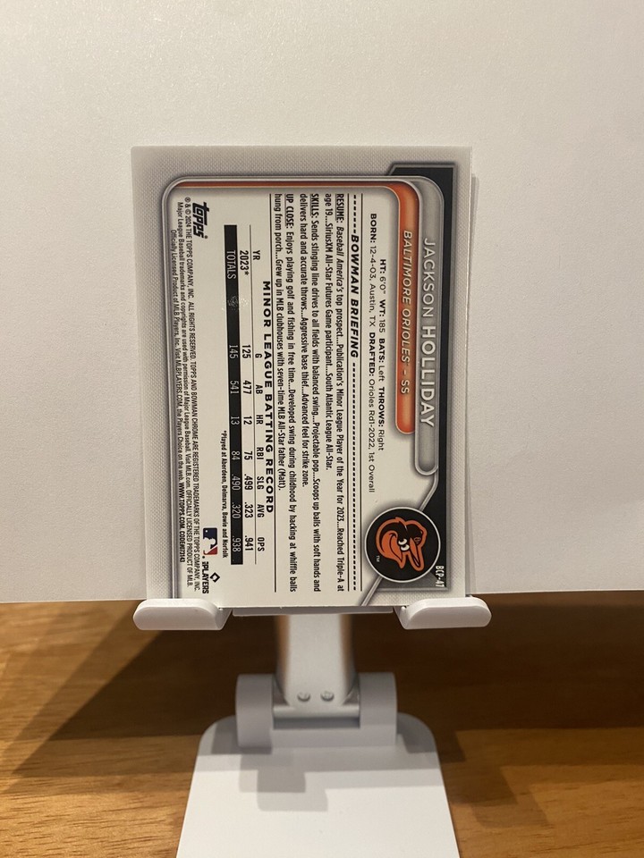 2024 Bowman #BCP-47 Jackson Holliday Chrome Prospects Card Baltimore ...