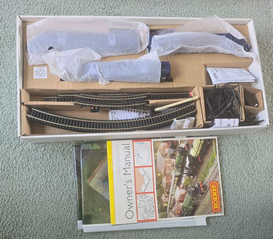 HORNBY No. R1139 BLUE RAPIER TRAIN SET NEW & 2 COACHES R.4438 00 Gauge ...