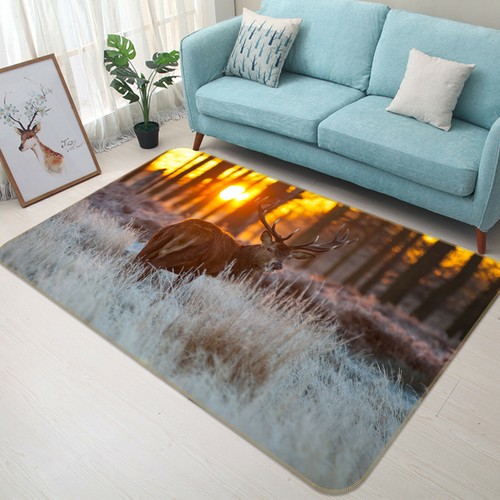 3D Sunset Fawn Grass B028 Animal Non Slip Rug Mat Elegant Photo Carpet ...