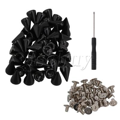 50pcs Black Spots Cone Screw Metal Studs Leather Craft Rivet Pyramid ...