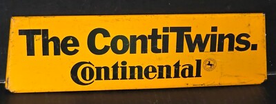 VINTAGE CONTINENTAL TIRE ADVERTISING SIGN THE CONTI TWINS | eBay
