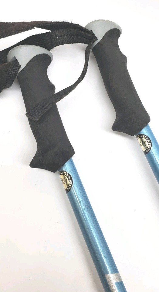 LEKI UltraLite Titanium Trekking Poles Adjustable Blue/Silver Floral ...