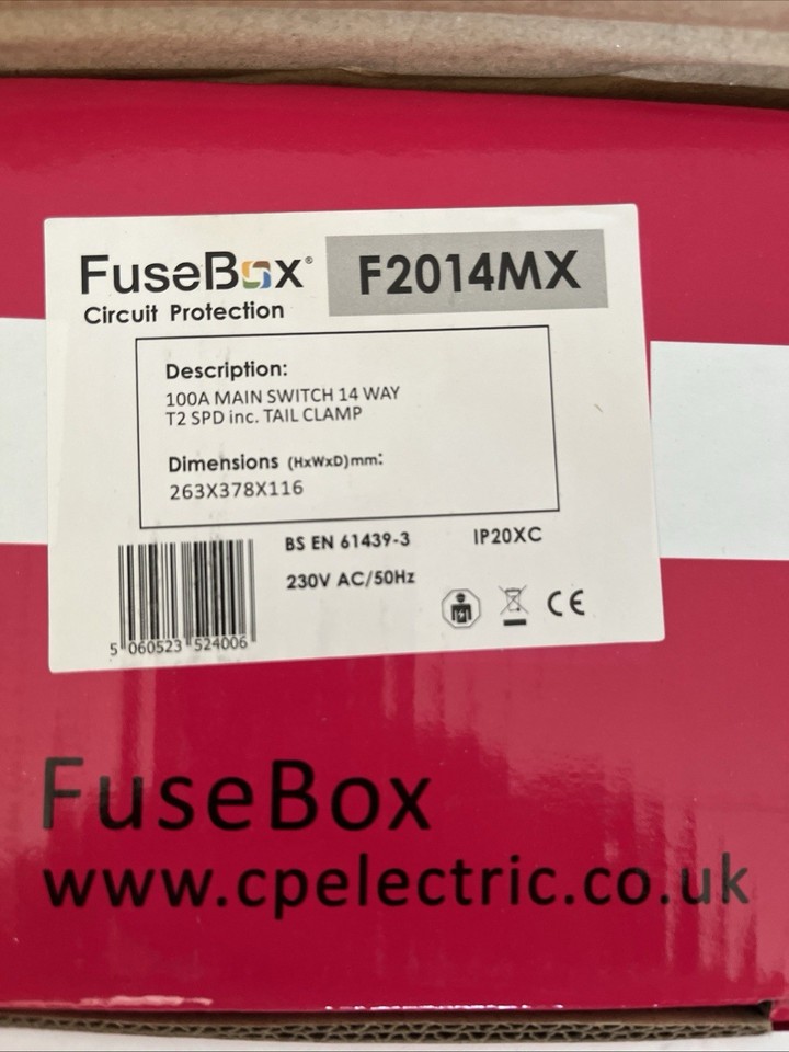 Fusebox F2014MX Metal Consumer Unit 14-Way with 10 RCBOs A-Rated B 100A ...