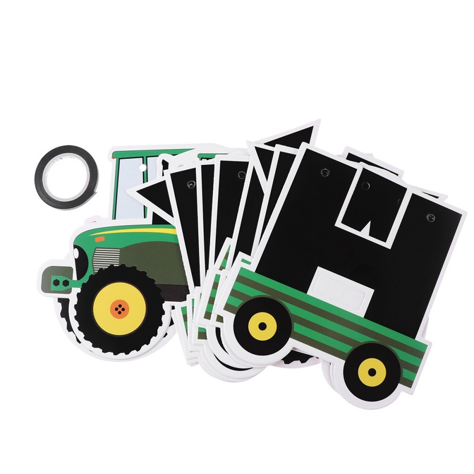 Tractor Birthday Banner Celebration Backdrop Tractors Party Decorations ...