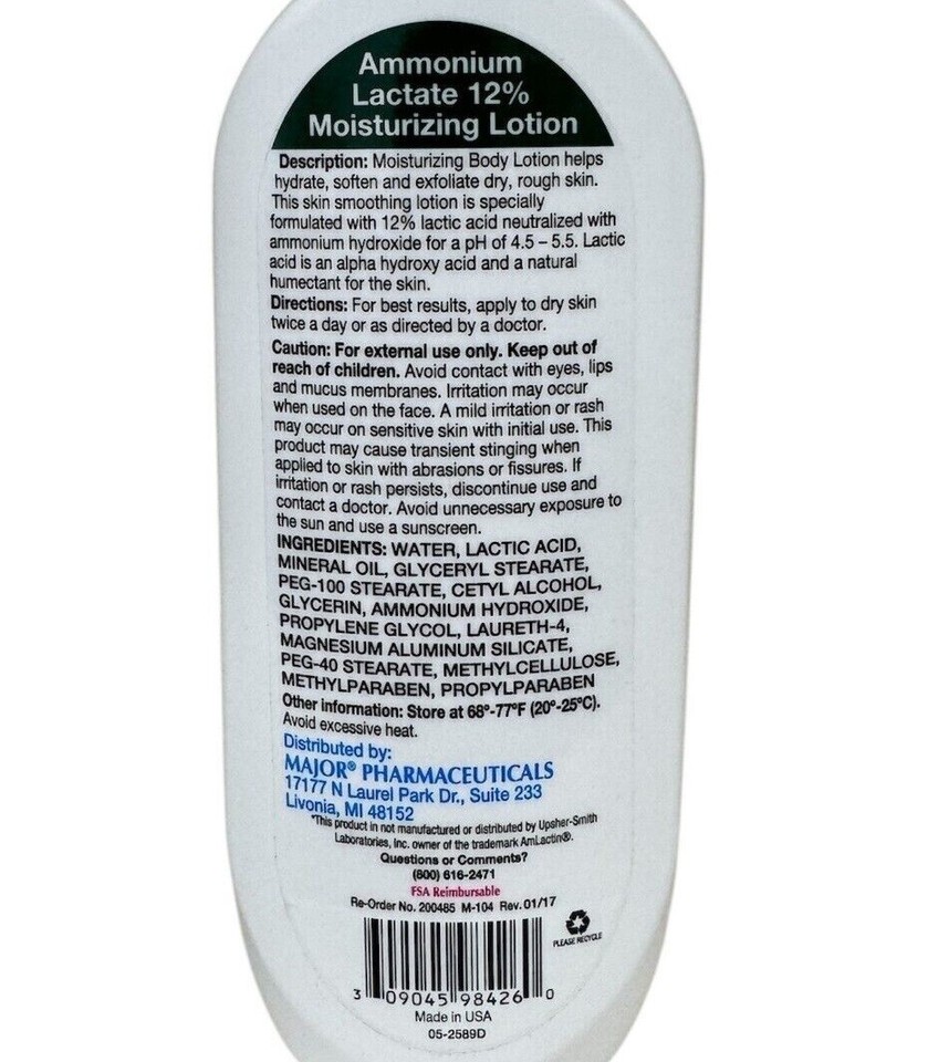 Major Ammonium Lactate 12% Hand and Body Moisturizer Lotion 8 oz. | eBay