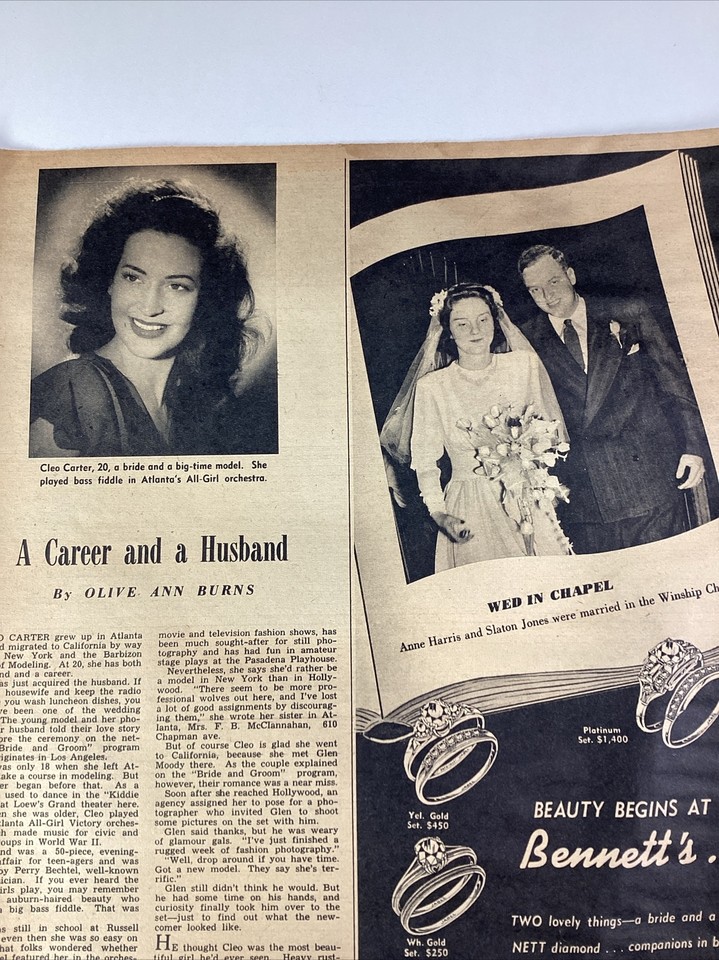 Atlanta GA Print Ad 1948 AJC Cleo Carter Moody Russell High Slaton ...