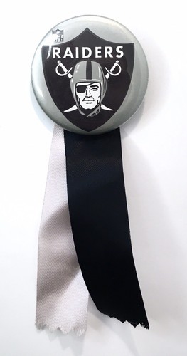 Vintage 1970s Oakland Raiders NFL Football 1.75" Button Pin & Ribbon | eBay