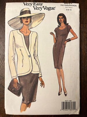 Vogue 8637 UNCUT Sewing Pattern, Misses' Jacket & Dress, Size 6-8-10 | eBay