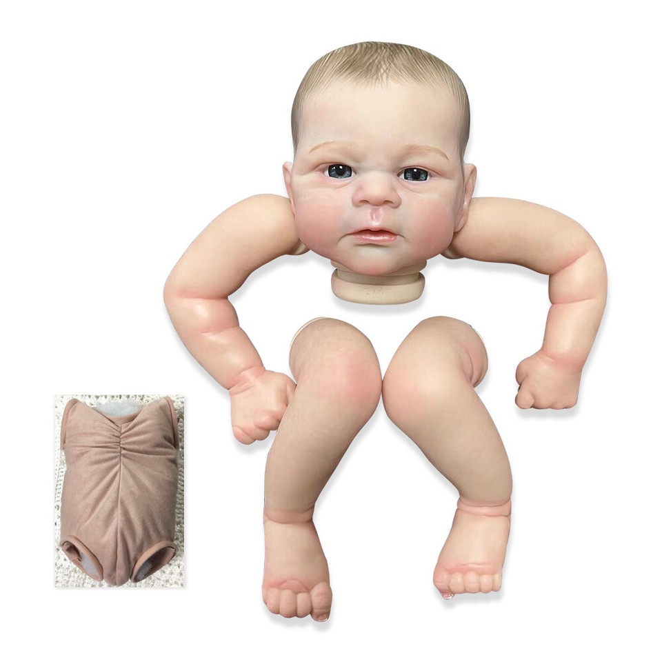 Reborn Painted Baby Doll Kit Mold (Head+Limbs+Cloth Body+Eye) 19 inch ...