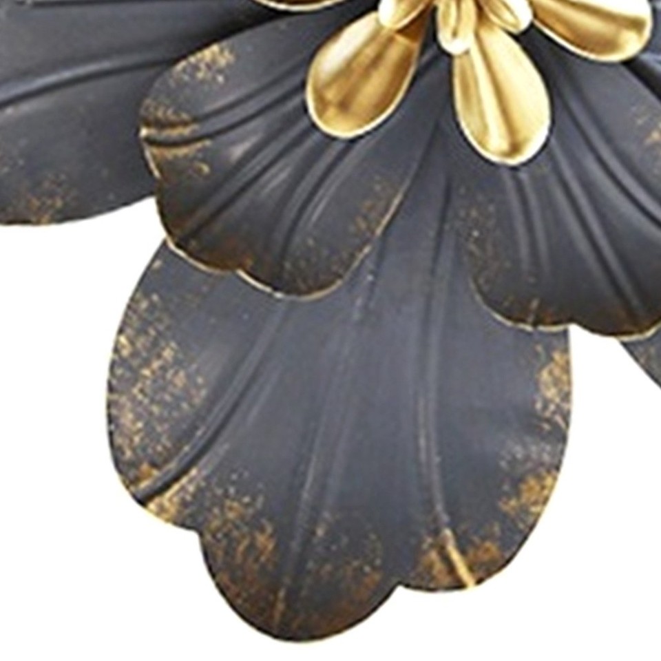 Metal Flower Wall Art Décor,Rustic Modern Floral Sculpture, 3D Wall ...