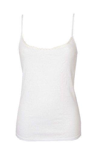 Camiciola tank top woman tight shoulder lace top 100% bio organic ...