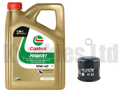 Castrol Power 1 and Hi-Flo Oil Filter for Yamaha YZF-R1 14B 2009-2011 ...