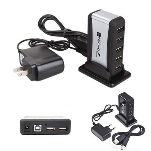 Dock 7 Port Hub Computer Peripherals with AC Power USB 2.0 HUB USB ...