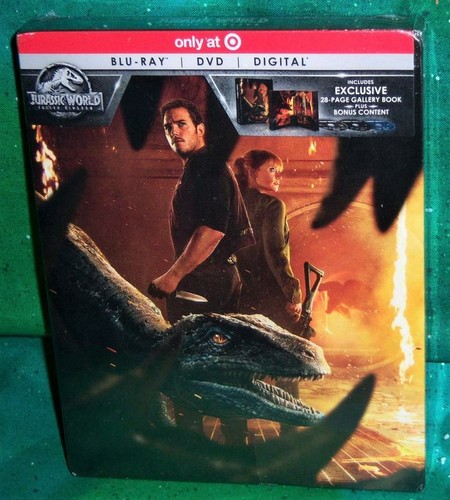 NEW TARGET EXCLUSIVE JURASSIC WORLD FALLEN KINGDOM BLU RAY DVD BOOK ...