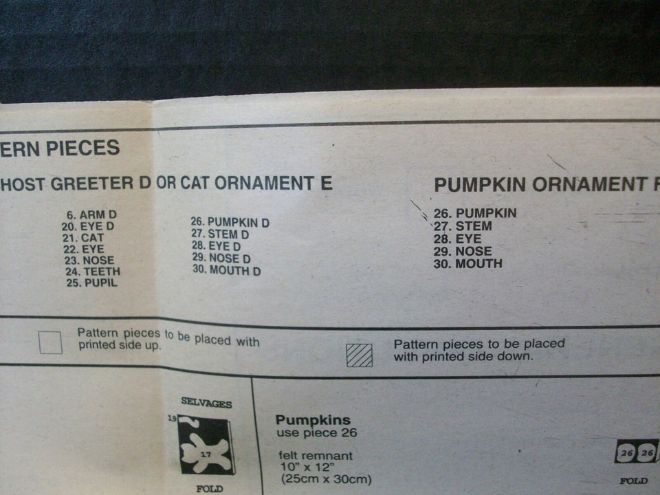 McCall's Pattern 2329 Halloween Tree / House Witch Ghost Cat Pumpkin ...