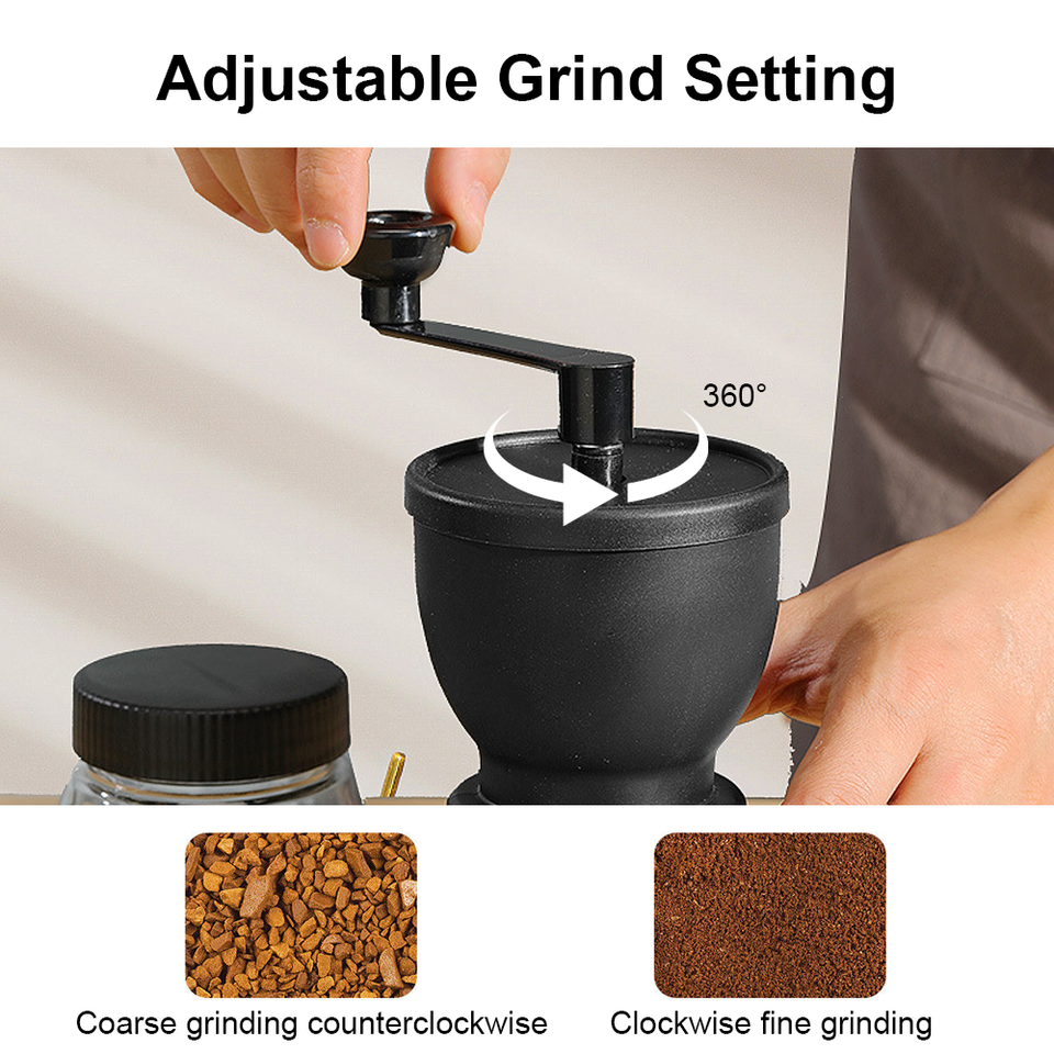 Manual Coffee Bean Grinder Hand Mill Adjustable Ceramic Burr Spice ...