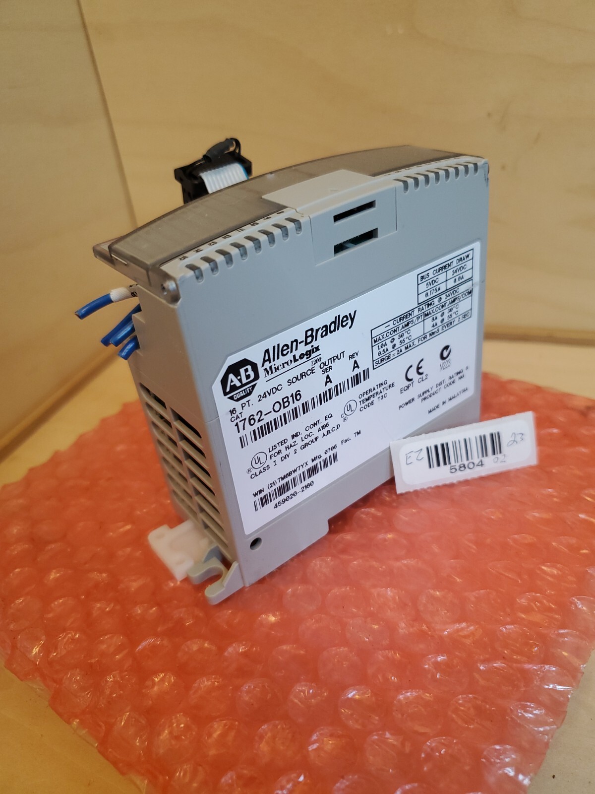 1762-OB16 A A MicroLogix 16PT 24VDC OUTPUT Module Allen-Bradley Good ...