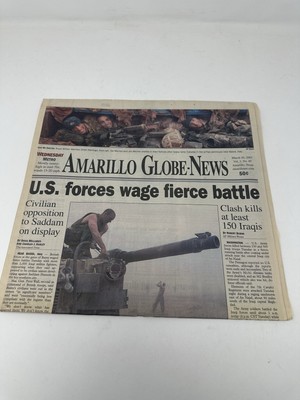 Vintage Amarillo Globe Newspaper Iraq War March 26, 2003 Rare Z5 | eBay