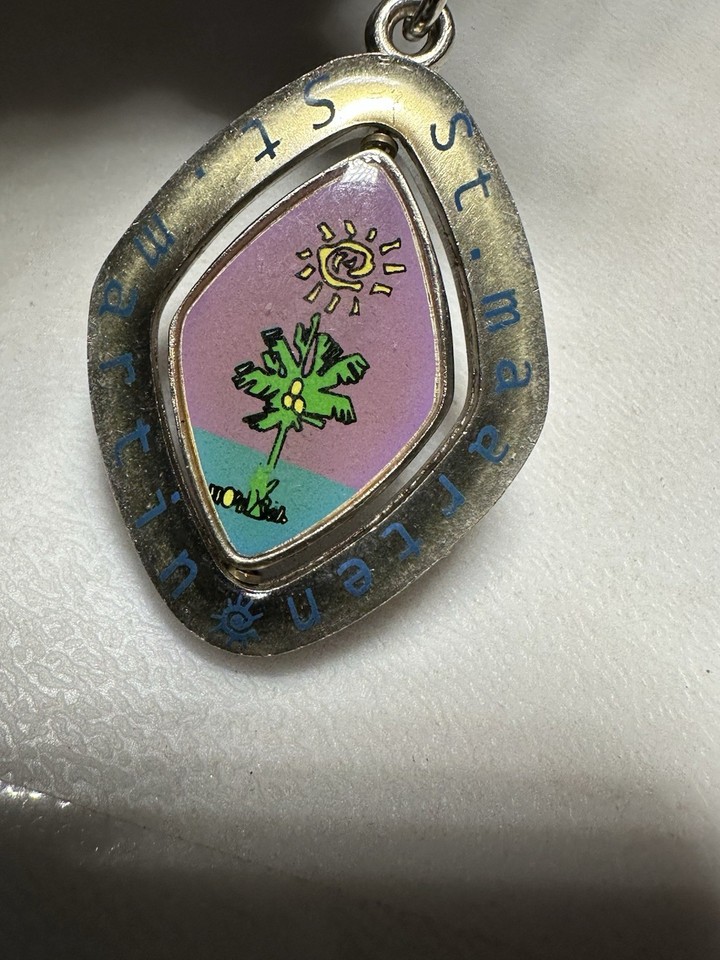 Vintage St Martin Marten Spinning Sun Caribbean Island Keychain Key ...