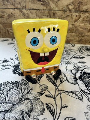 SpongeBob Squarepants Ceramic Coin Bank No Rubber Stopper Viacom ...