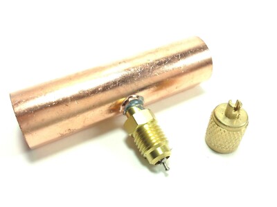 Copper Access Tee 3/4" ODS (ID) X 1/4" Flare Schrader Valve & Wrench ...