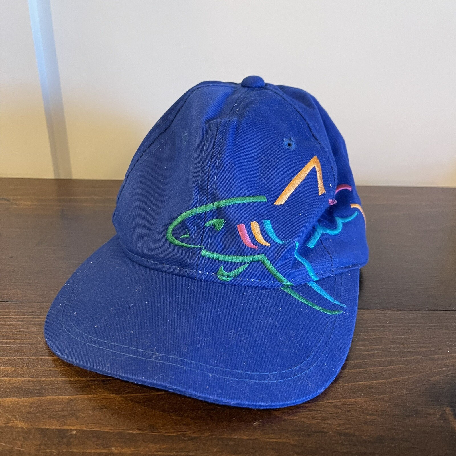 90s Colorful Greg Norman Golf Hat Adjustable Leather … - Gem