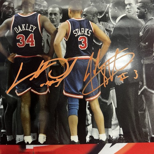Charles Oakley & John Starks Autographed Knicks 8x10 Photo Signed ...