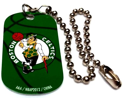 BOSTON CELTICS NBA 1.5" LONG METAL LIGHT PULL DOG TAG LICENSED CHARM ...