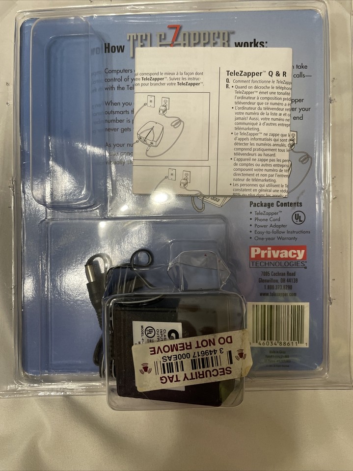 THE TELEZAPER Call Blocker Telemarketer New In Original Package | eBay